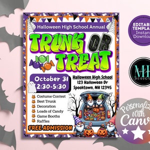 EDITABLE Trunk or Treat Canva Template - Etsy