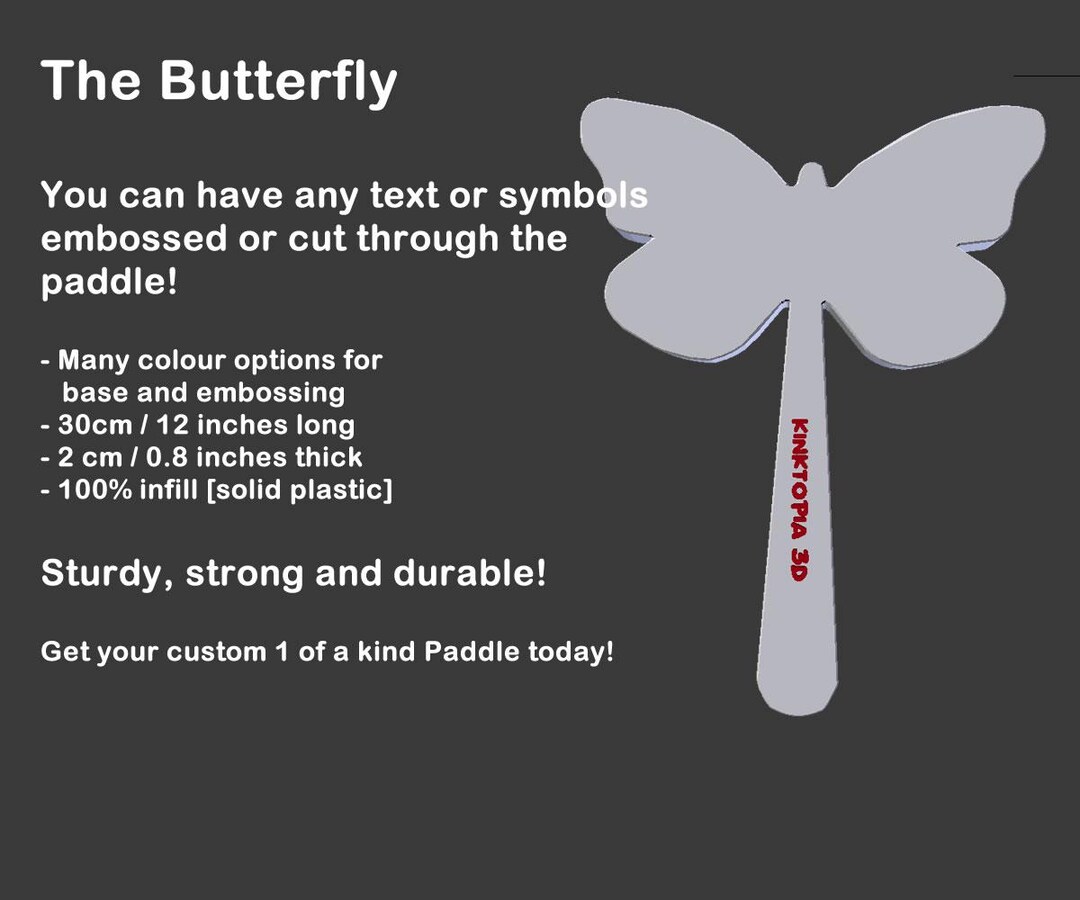 Custom 3d Printed Paddle the Butterfly - Etsy