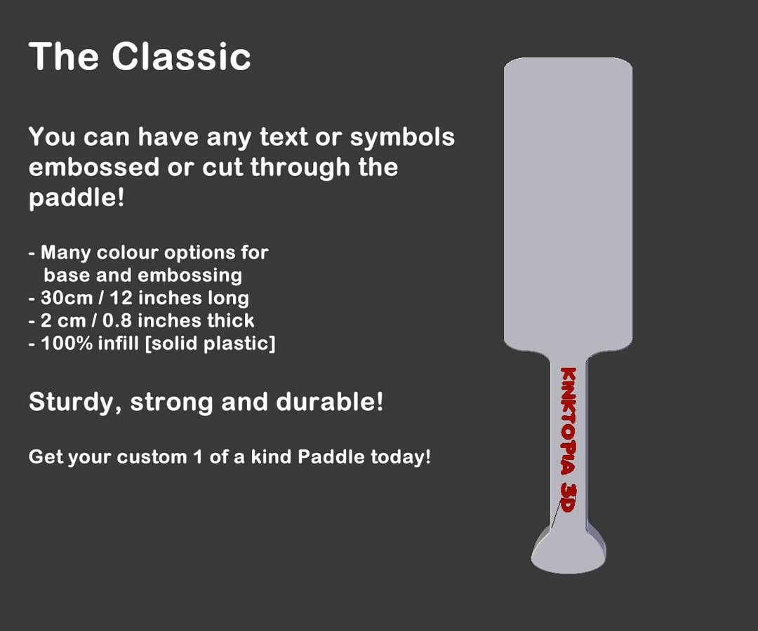 Custom 3d Printed Paddle the Classic - Etsy