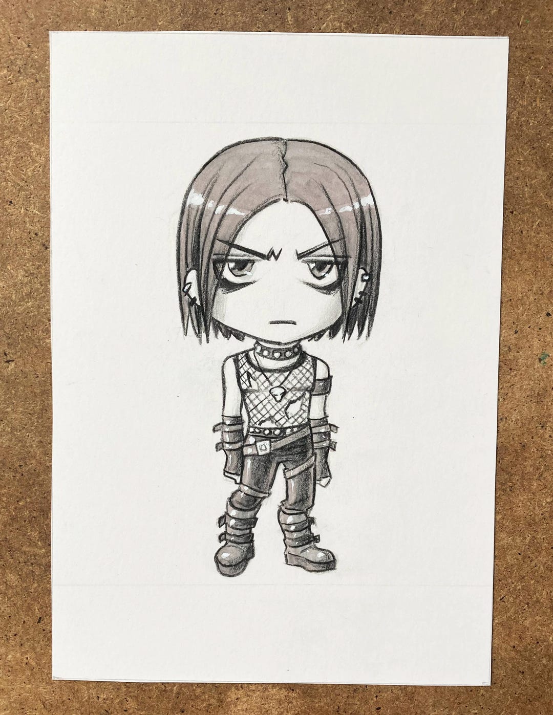 Chibi Goth Watercolor Drawing, Original Video Artwork - Etsy