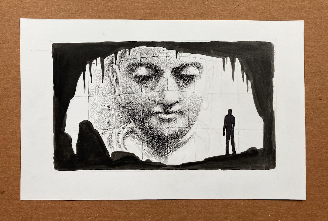 Pen and Ink Cross-hatching Buddha Illustration - Etsy