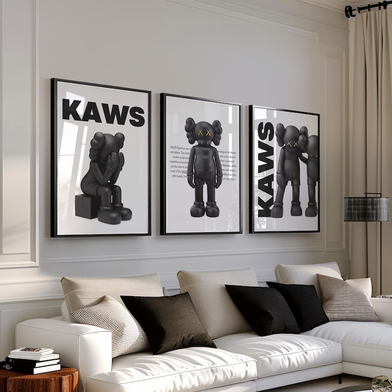 Kaws Black on Black - Etsy