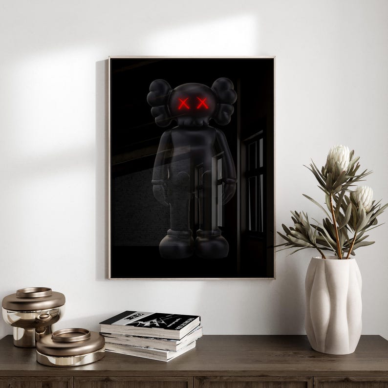 Black and Red Kaws Poster,kaws Poster Set of 3, Kaws Figure, Hypebeast ...