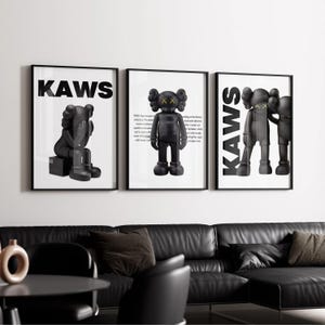 KAWS Figure Poster Set of 3: Hypebeast Room Decor, Dopamine Wall Art ...