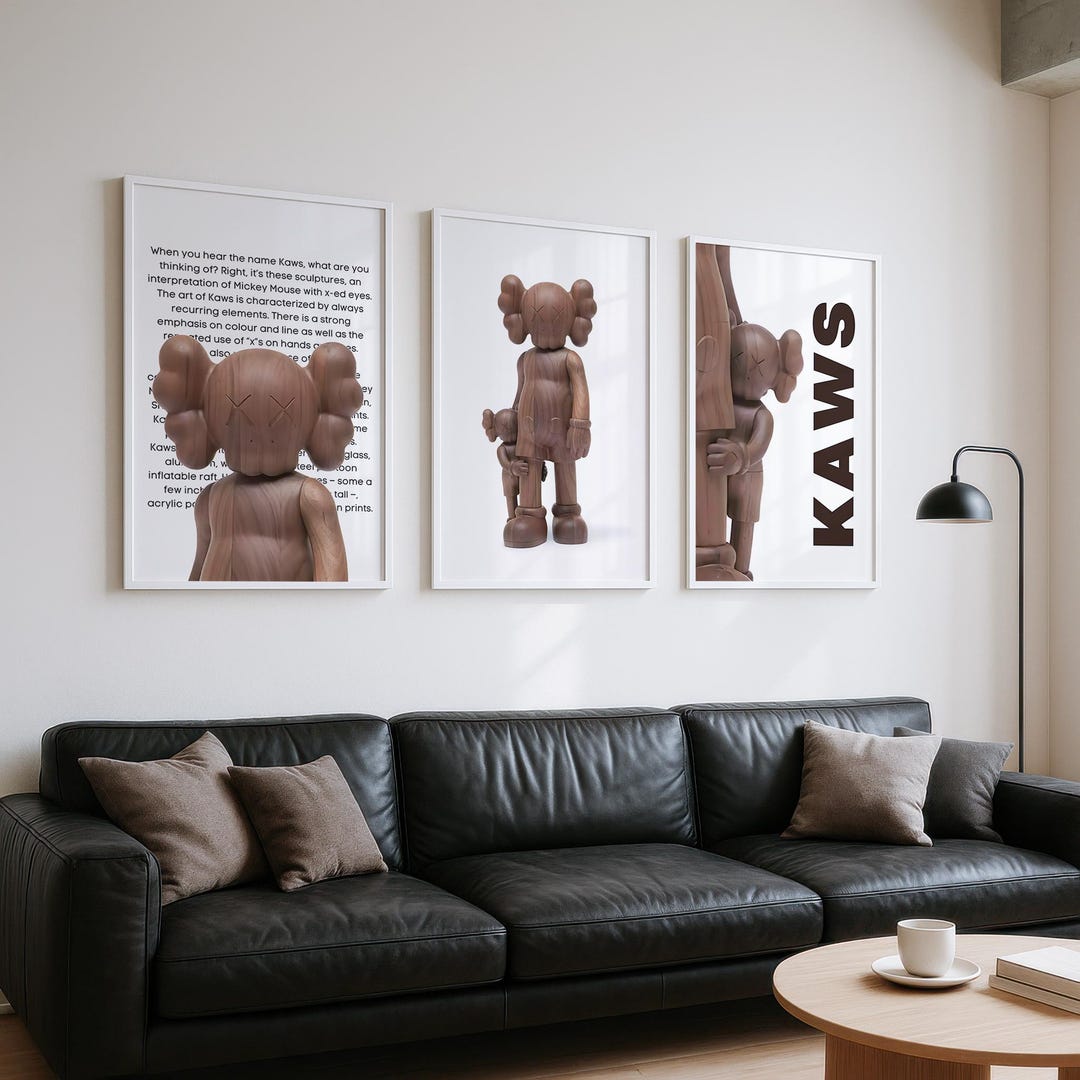 KAWS Wall Art Print Design Room Decor Modern Style Figure Art Digital ...