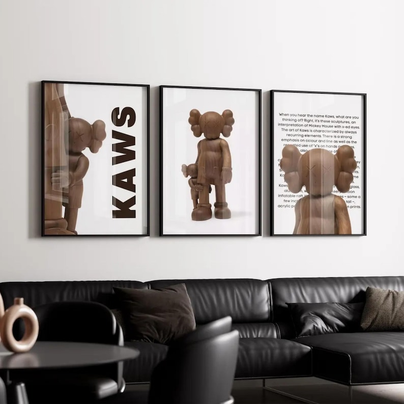 KAWS Figure Poster Set of 3: Hypebeast Room Decor, Dopamine Wall Art ...