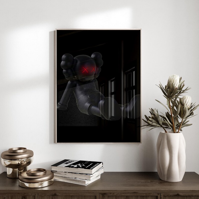 Black and Red Kaws Poster,kaws Poster Set of 3, Kaws Figure, Hypebeast ...