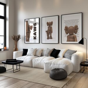 KAWS Figure Poster Set of 3: Hypebeast Room Decor, Dopamine Wall Art ...