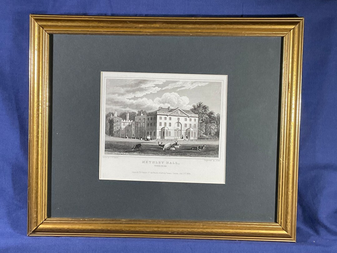 Antique Framed Print of Methley Hall Yorkshire - Etsy