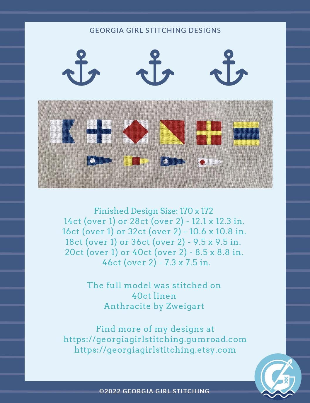 Nautical Flags Alphabet PDF Cross Stitch Pattern - Etsy