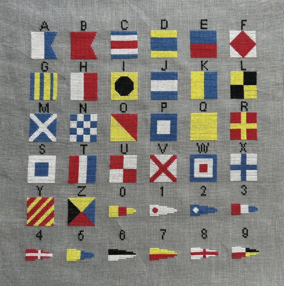 Nautical Flags Alphabet PDF Cross Stitch Pattern - Etsy