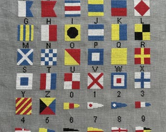 Nautical Flags Cross Stitch Pattern | Digital Download PDF | Nautical ...