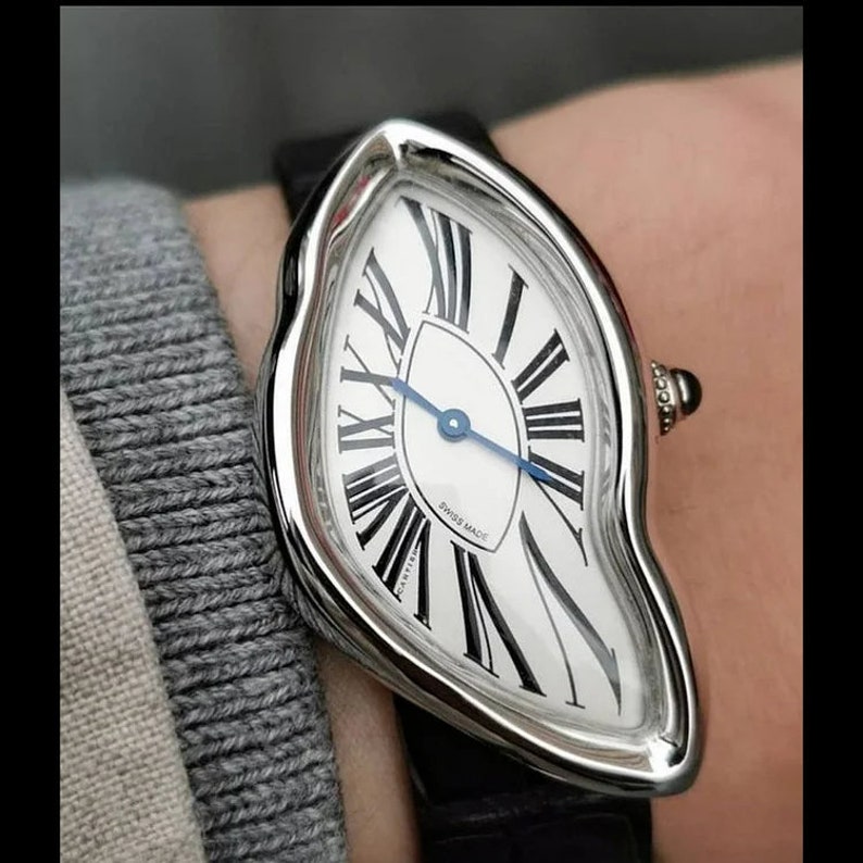 Vintage Melting Watch, Men Gold Watch, Dali Watch, Crash Watch, Unique ...