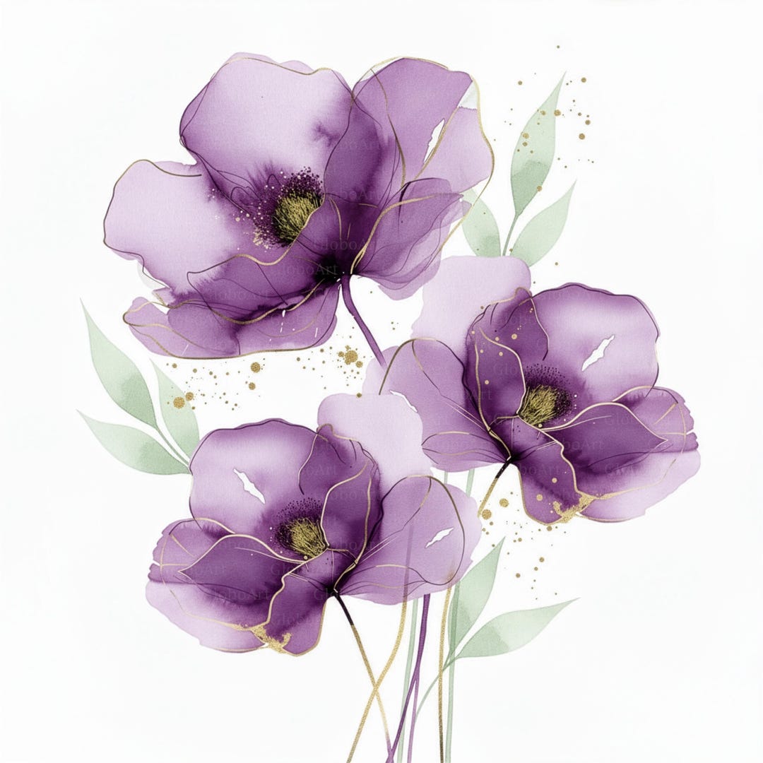 Watercolor Flower Clipart, Abstract Floral Pngs (digital Download) - Etsy