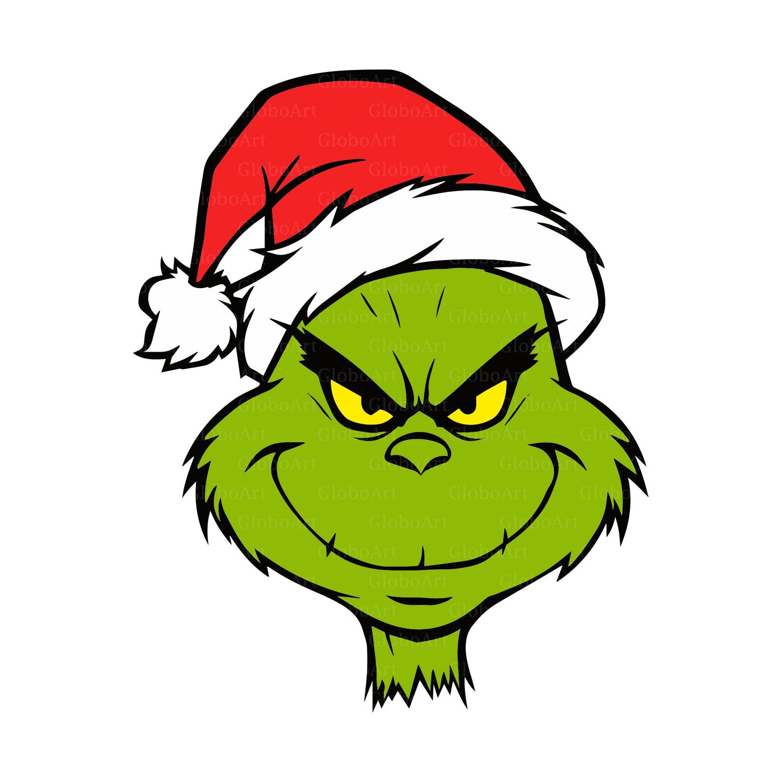 Grinch Face Layered Vector Design | High Resolution (SVG, PNG, PDF) - Etsy
