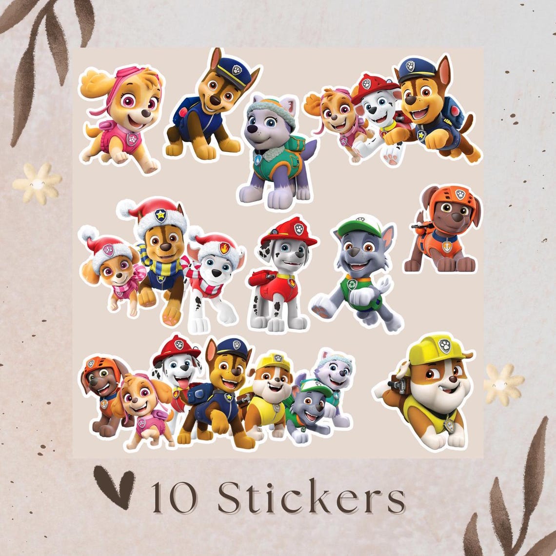 Paw Patrol Stickers and Labels, Food and Book Tags (digital Download ...