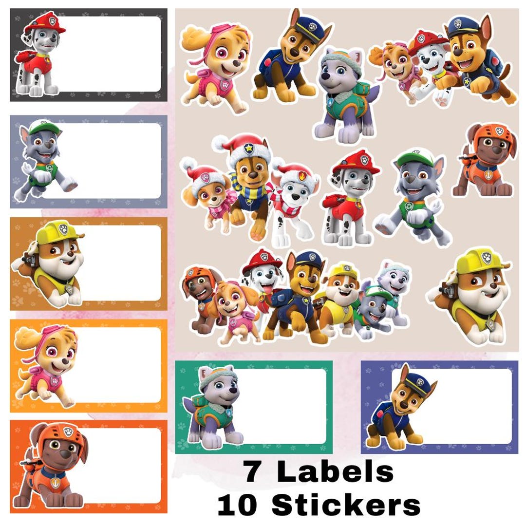 Paw Patrol Stickers and Labels, Food and Book Tags (digital Download ...
