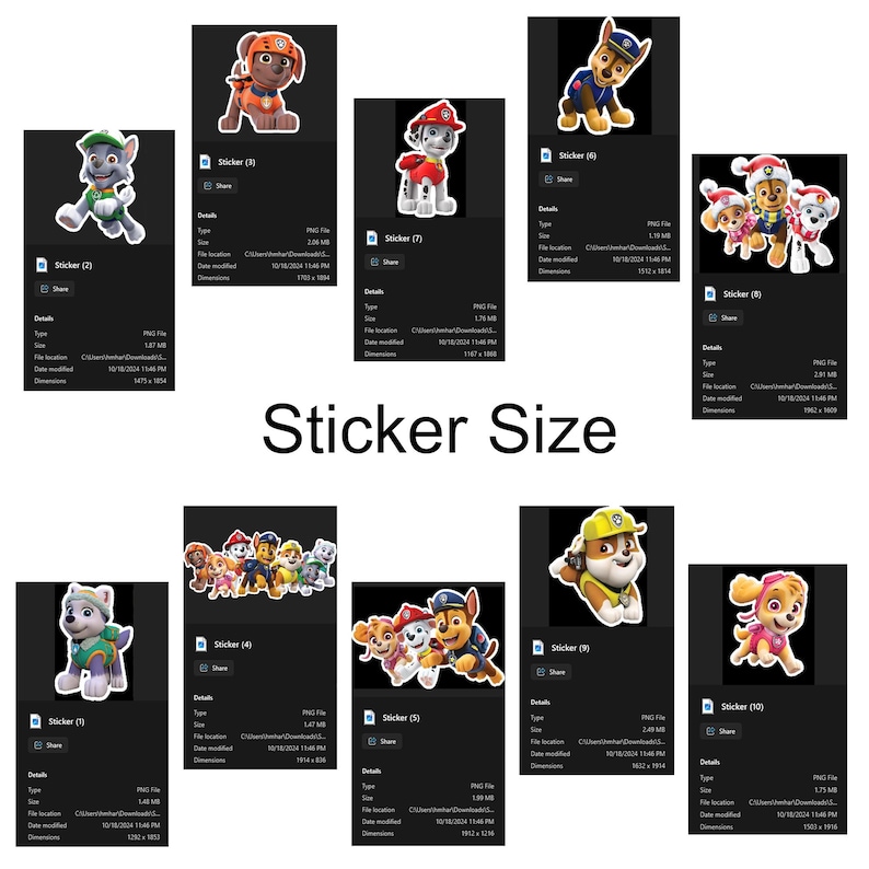 Paw Patrol Stickers and Labels, Food and Book Tags (digital Download ...