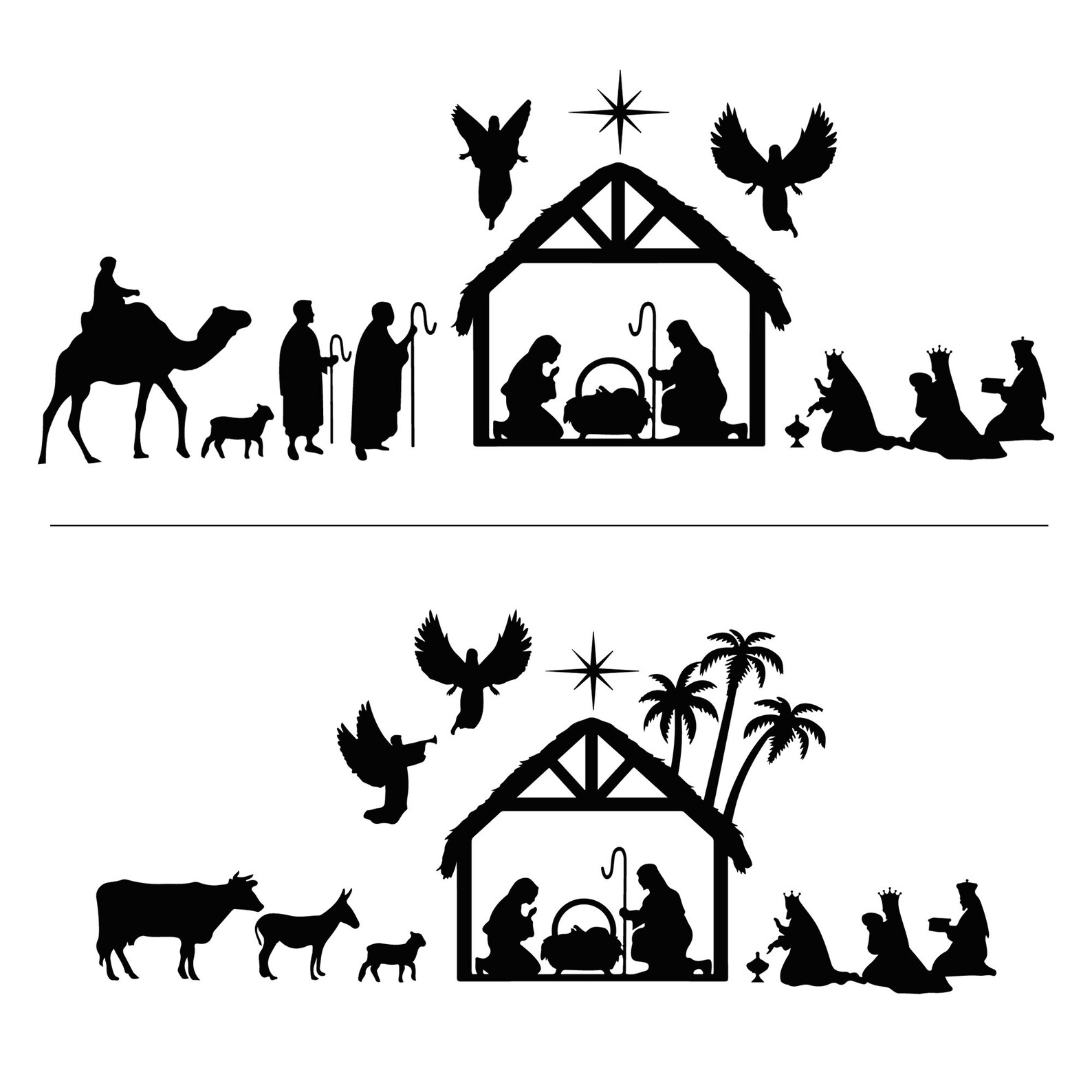Nativity Scene SVG, 2 Nativity SVG, PNG, Eps, Dxf, Jpg, Pdf, Ai Instant ...