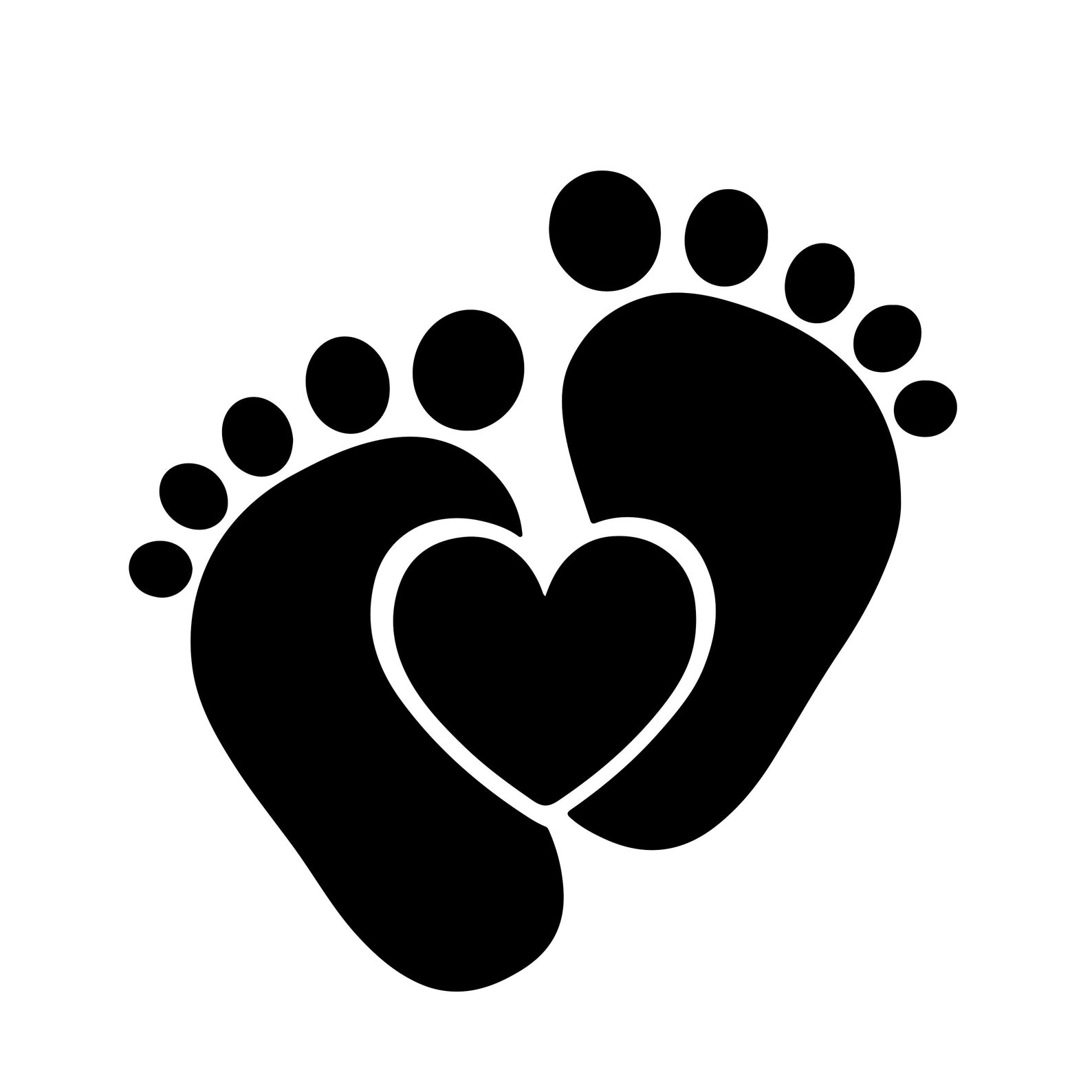 Baby Heart Foot Print, Baby Feet SVG Instant Download SVG, PNG, Eps ...