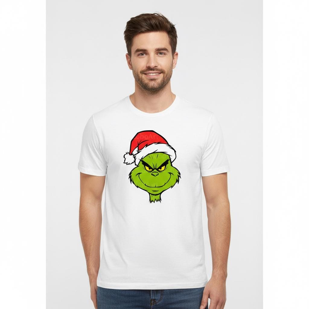 Grinch Face Layered Vector Design | High Resolution (SVG, PNG, PDF) - Etsy