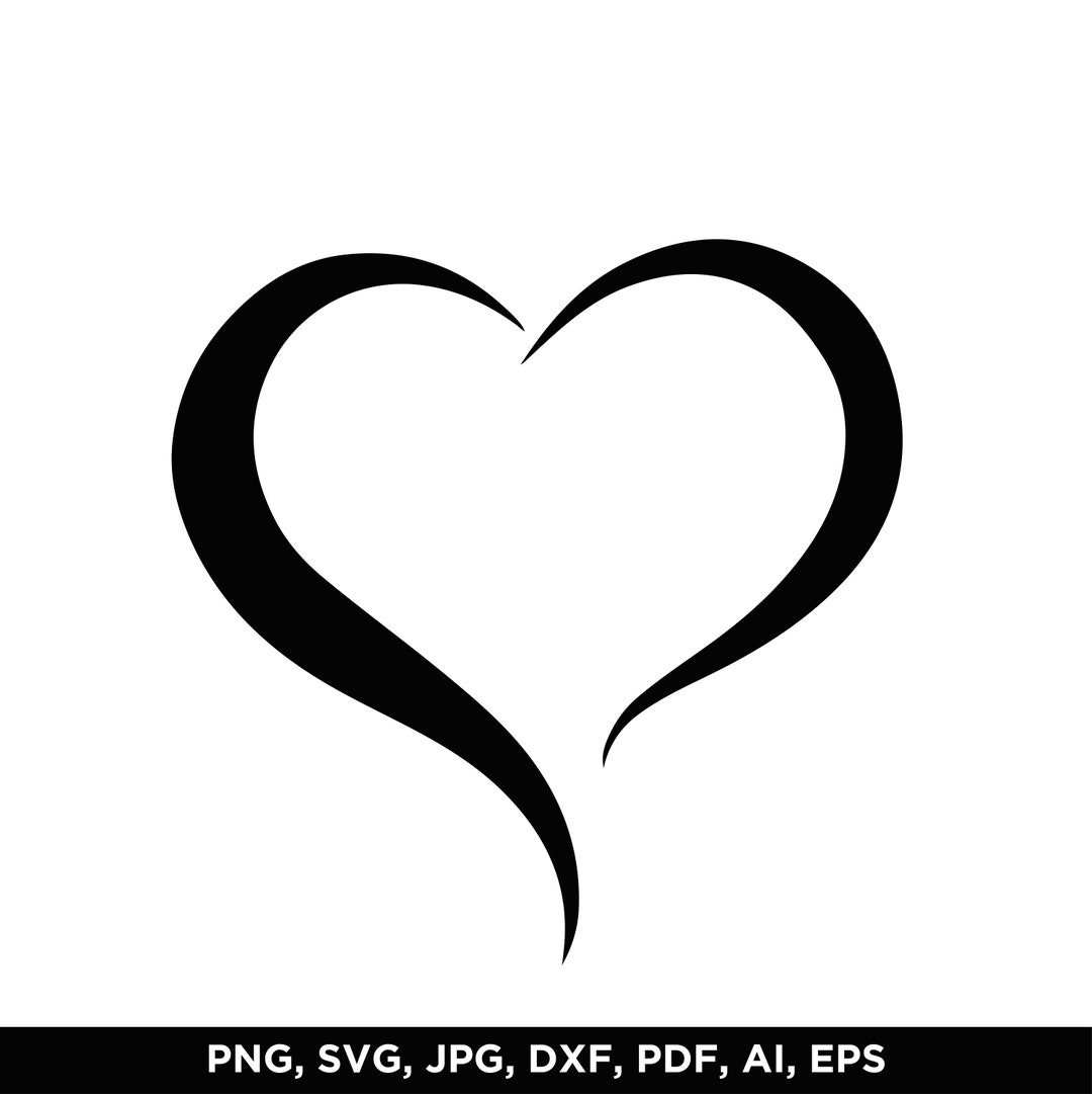Open Heart SVG, 14 Instant Downloads in Black & White, Open Heart ...