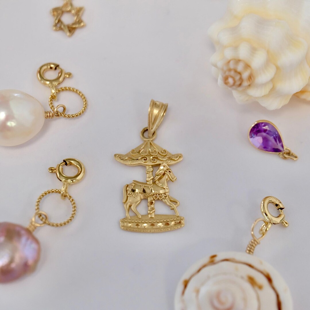 Vintage Gold Carousel Horse Charm 14K, Michael Anthony Jewelry ...