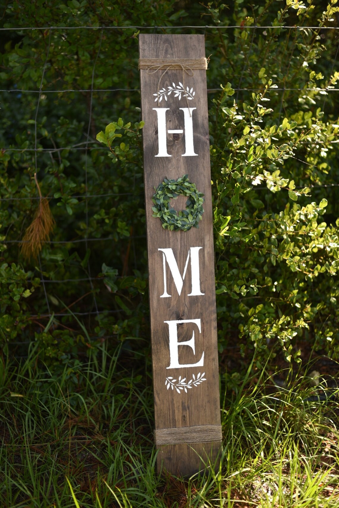 Home Sign With Greenery Detail Porch Sign - Etsy