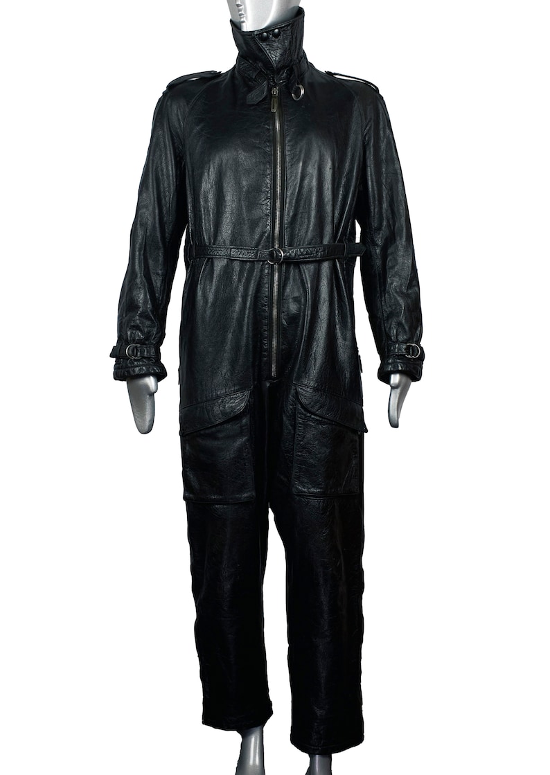 1940s Leather Motorcycle Racing Suit: Vintage WWII Era Swiss Moto ...