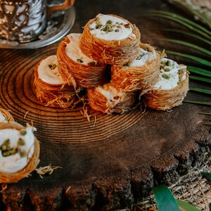 Shredded Phyllo Pastry Stuffed Dessert Clotted Cream Shredded Phyllo ...