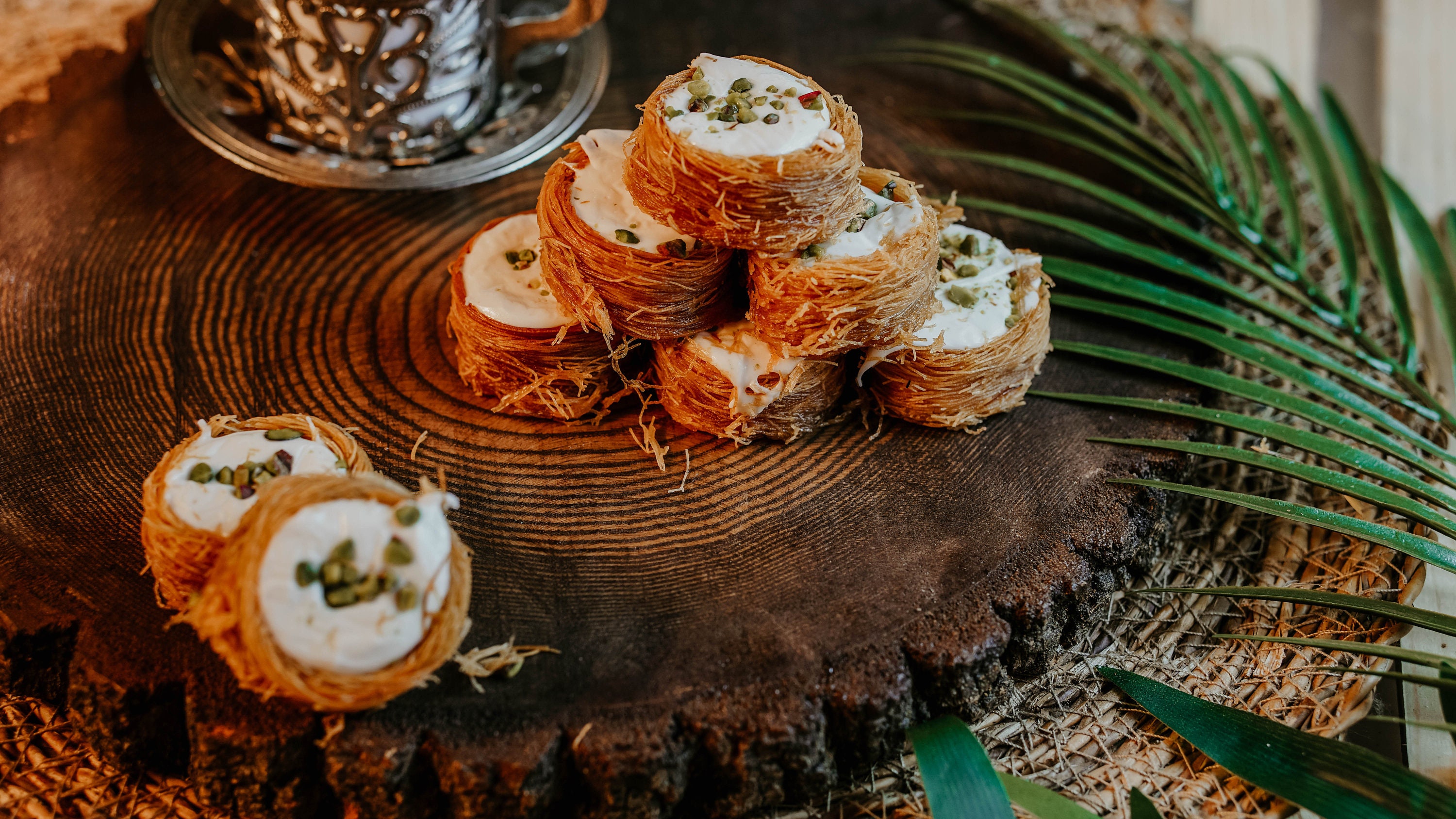 Shredded Phyllo Pastry Stuffed Dessert Clotted Cream Shredded Phyllo ...