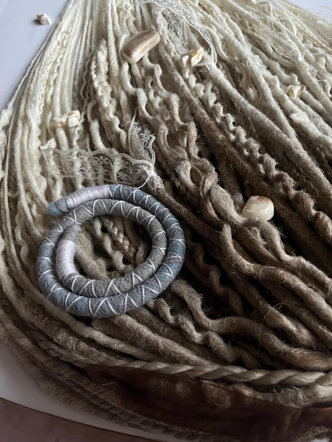 Full Mixed-texture Hair Set in Platinum Beige to White, Custom-made ...