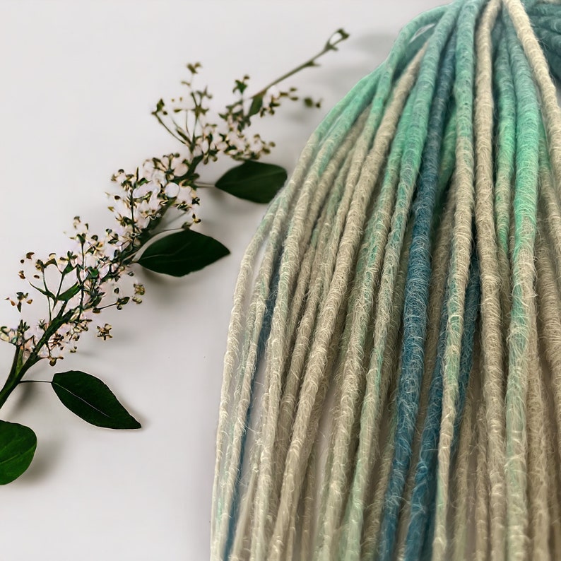 Ready to Ship Today Crochet Synthetic Dreadlocks in Blue-mint-silver ...