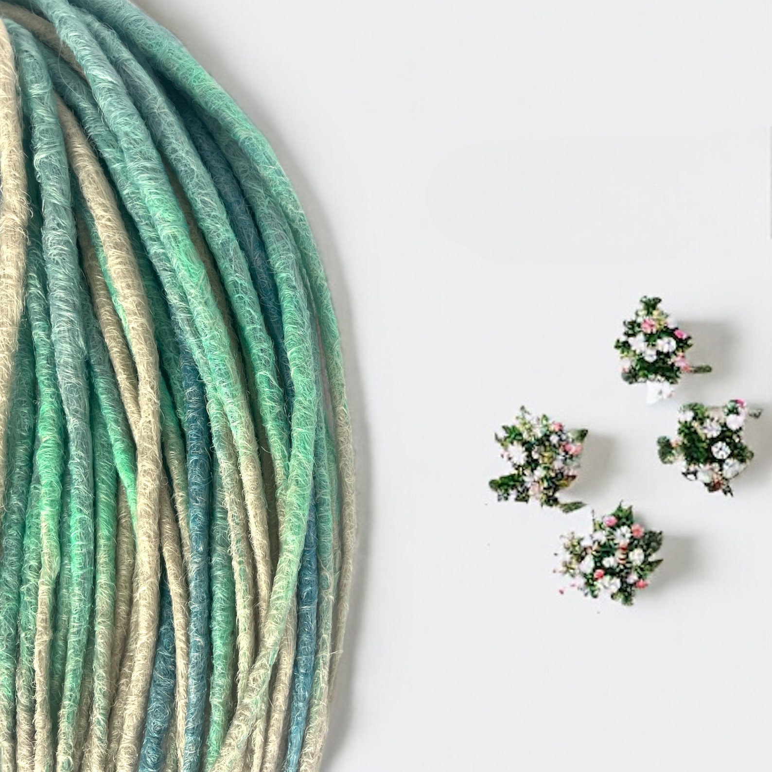 Ready to Ship Today Crochet Synthetic Dreadlocks in Blue-mint-silver ...