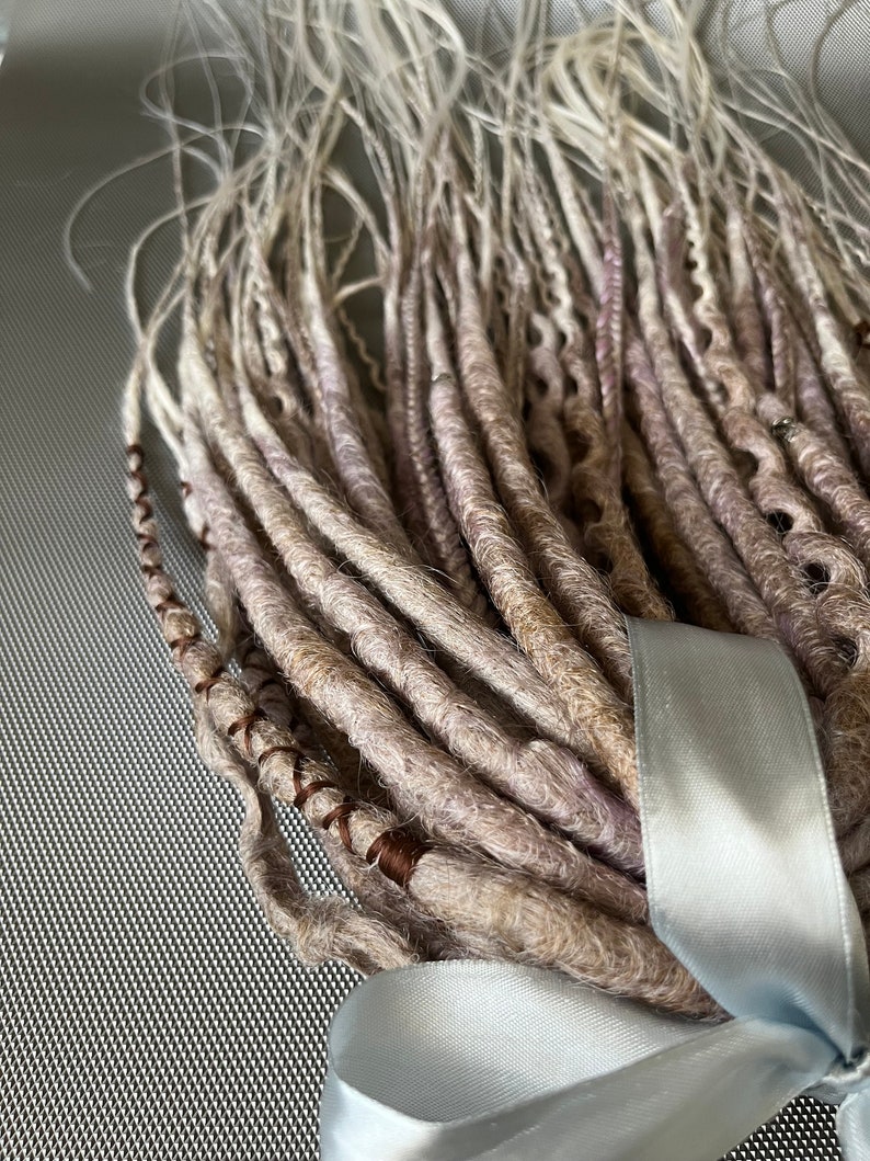 Platinum Blonde Synthetic Dreadlocks With Runes, Gray to White Ombre - Etsy