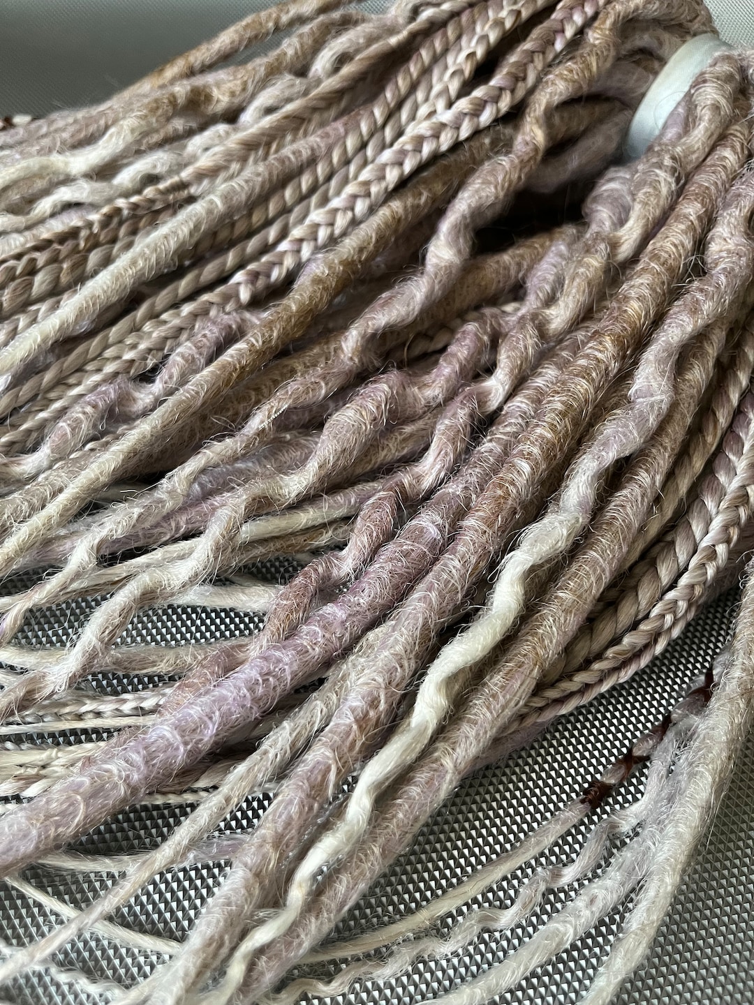 Platinum Blonde Synthetic Dreadlocks With Runes, Gray to White Ombre - Etsy