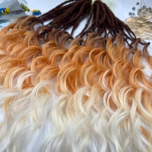 Fox Ombre Dreadlock Extensions: Brushable Crochet Curls, 31" Synthetic ...