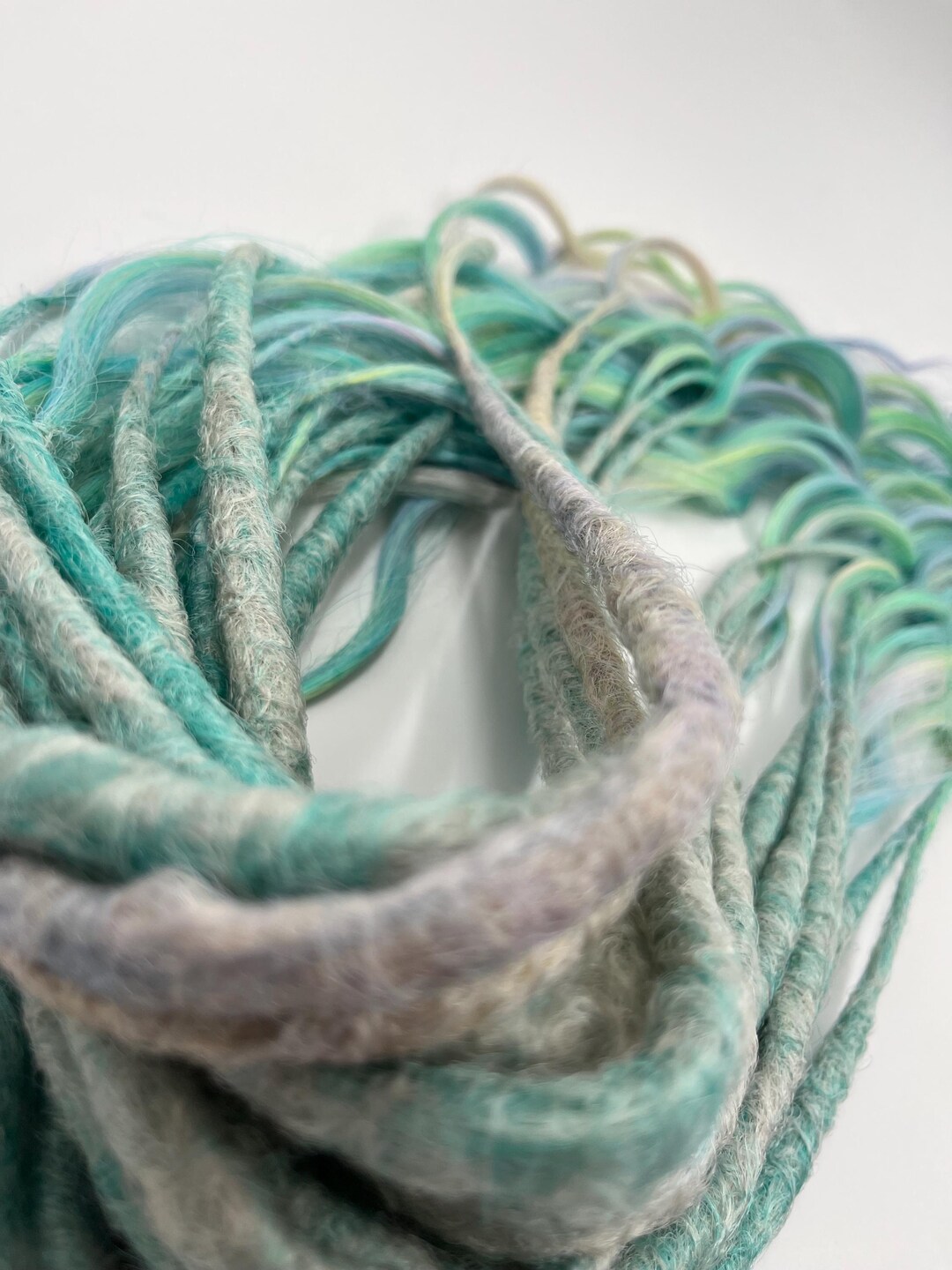 Handmade Mint Rainbow Crochet Hair Curls: Pastel Fantasy Faux Locs - Etsy