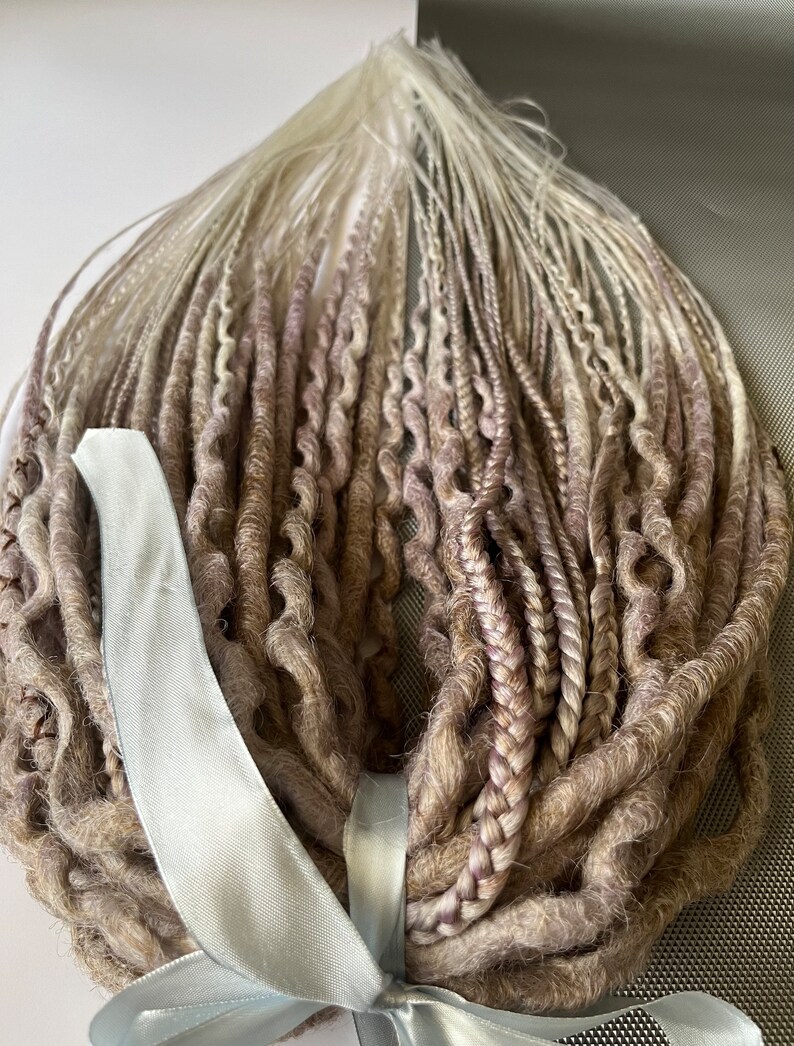 Platinum Blonde Synthetic Dreadlocks With Runes, Gray to White Ombre - Etsy
