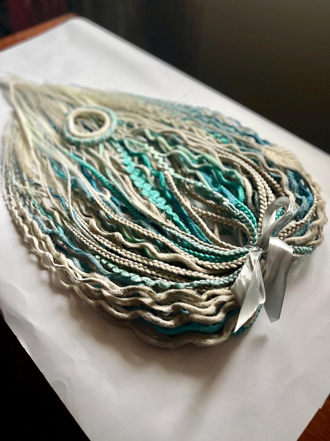 Silver & Turquoise Crochet Braids: Synthetic Dreadlock Extensions ...