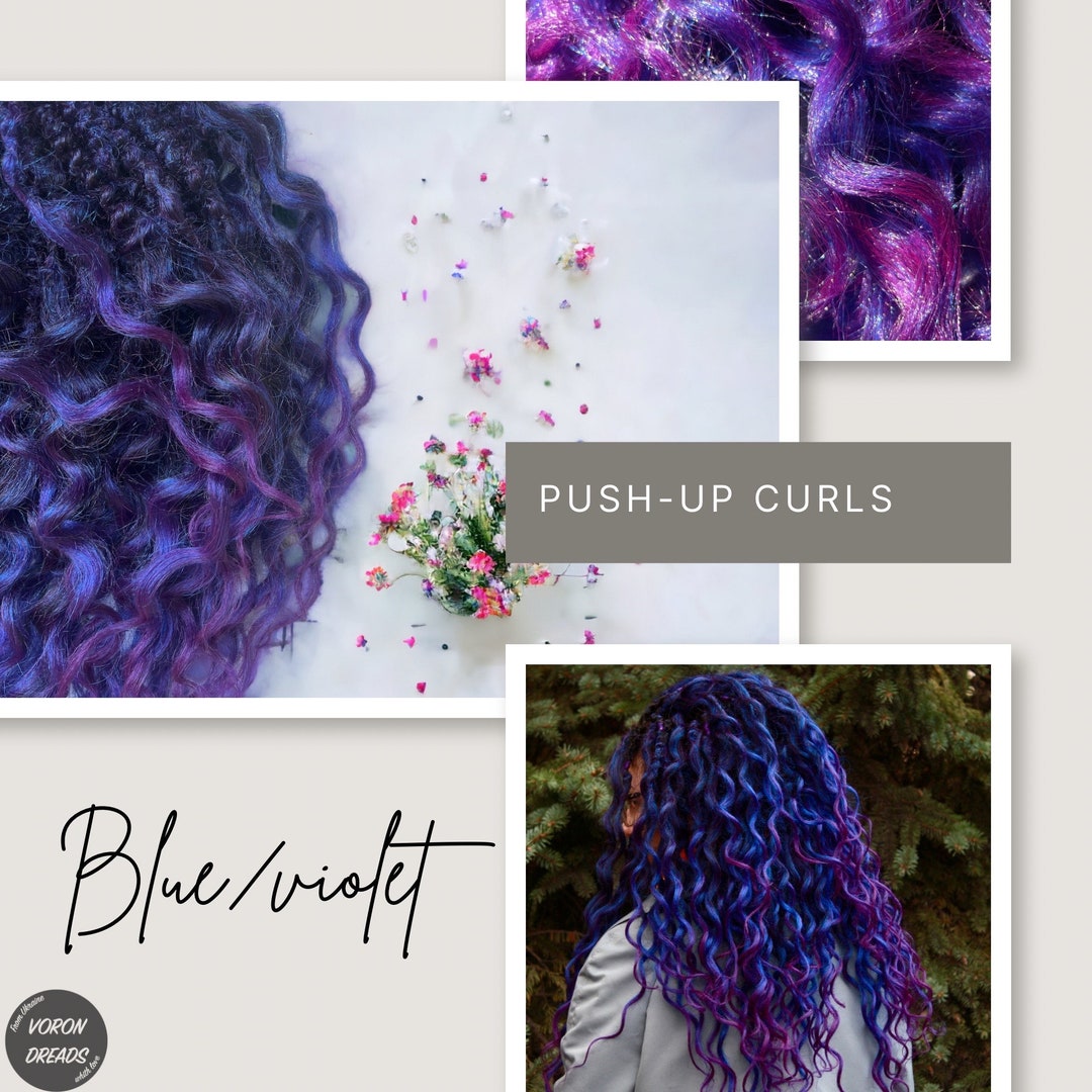 Mystic Cascade Black/blue/purple Ombre Super Soft Curls Set, Synthetic ...