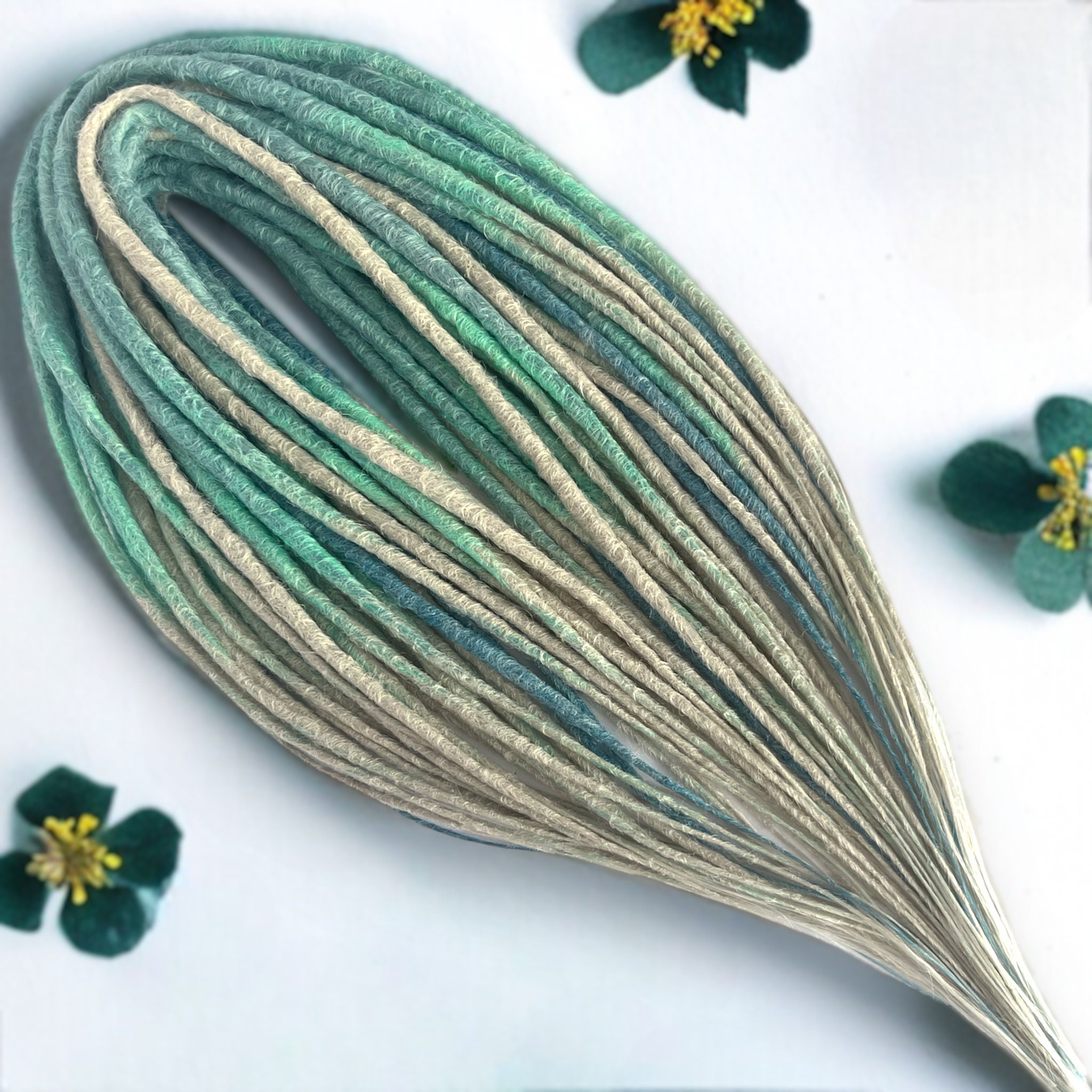 Ready to Ship Today Crochet Synthetic Dreadlocks in Blue-mint-silver ...