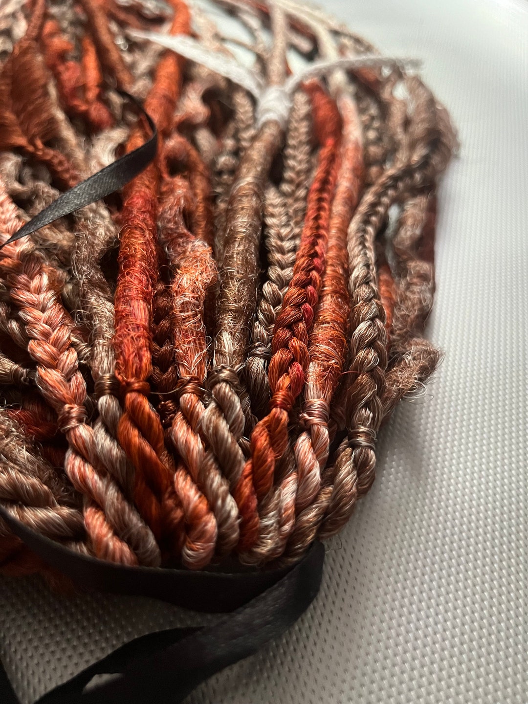 Handmade Dreadlocks, Curls, and Braids Set: Ginger to White Ombré Color ...