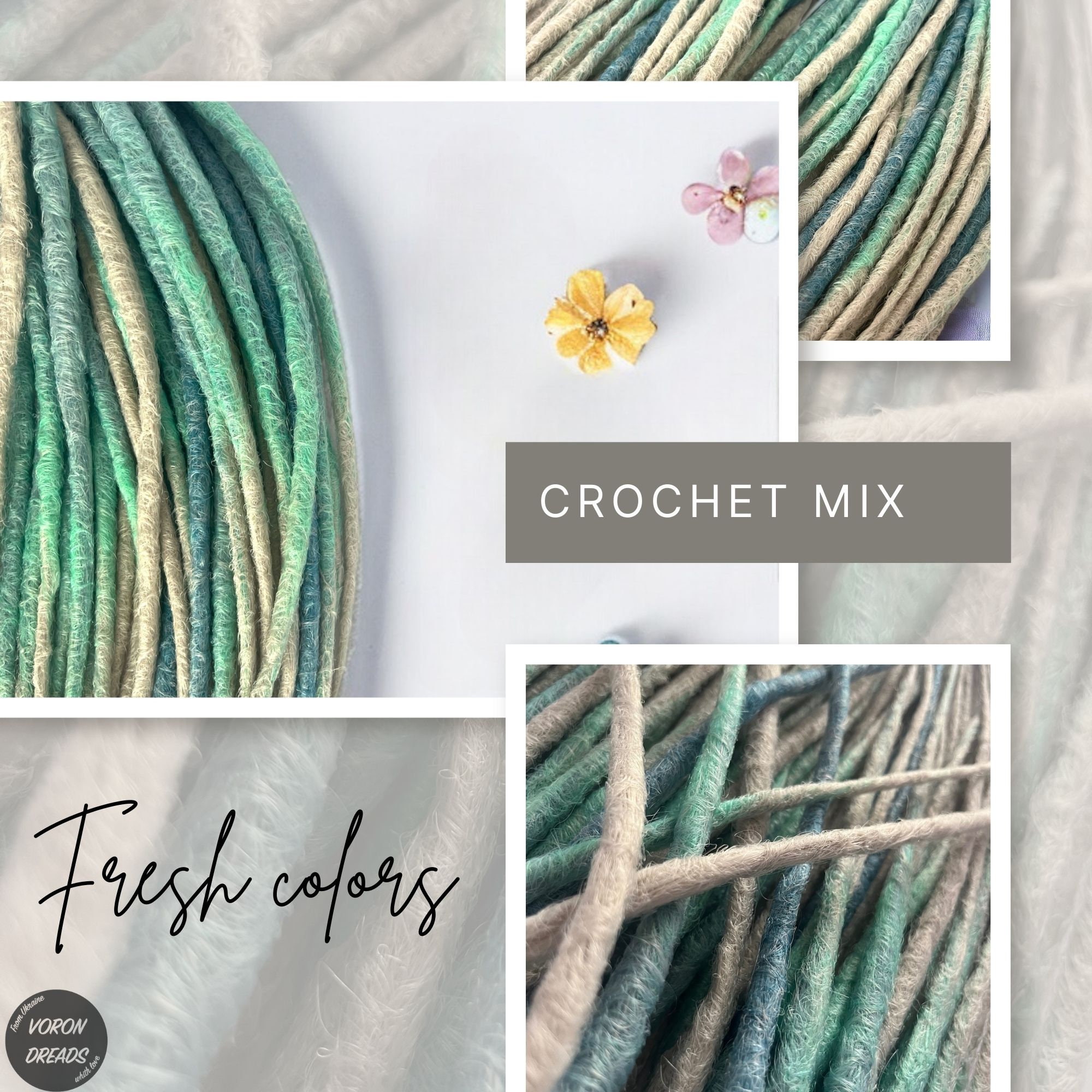 Ready to Ship Today Crochet Synthetic Dreadlocks in Blue-mint-silver ...