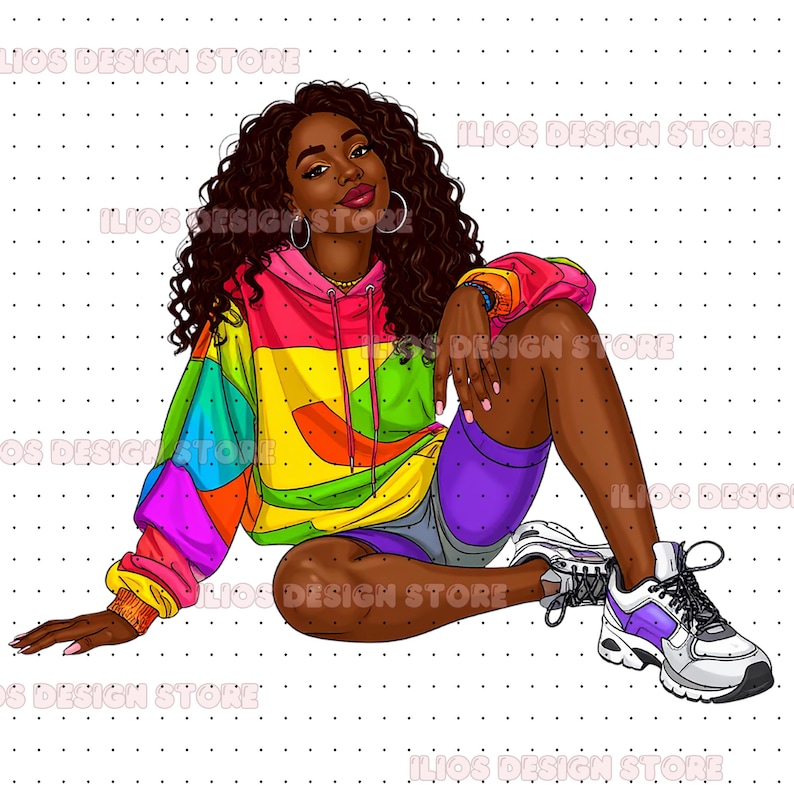 37 PNG Stylish Black Girl Clipart Bundle, Fashion Black Teen Graphics ...