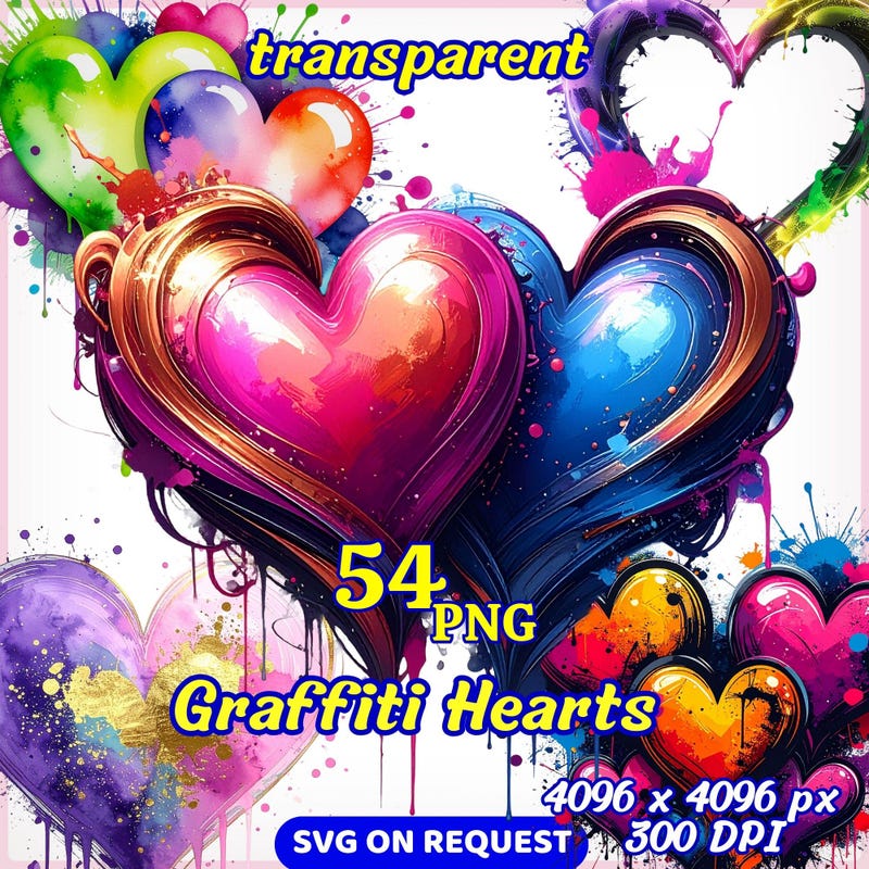 Graffiti Hearts Canvas - Etsy