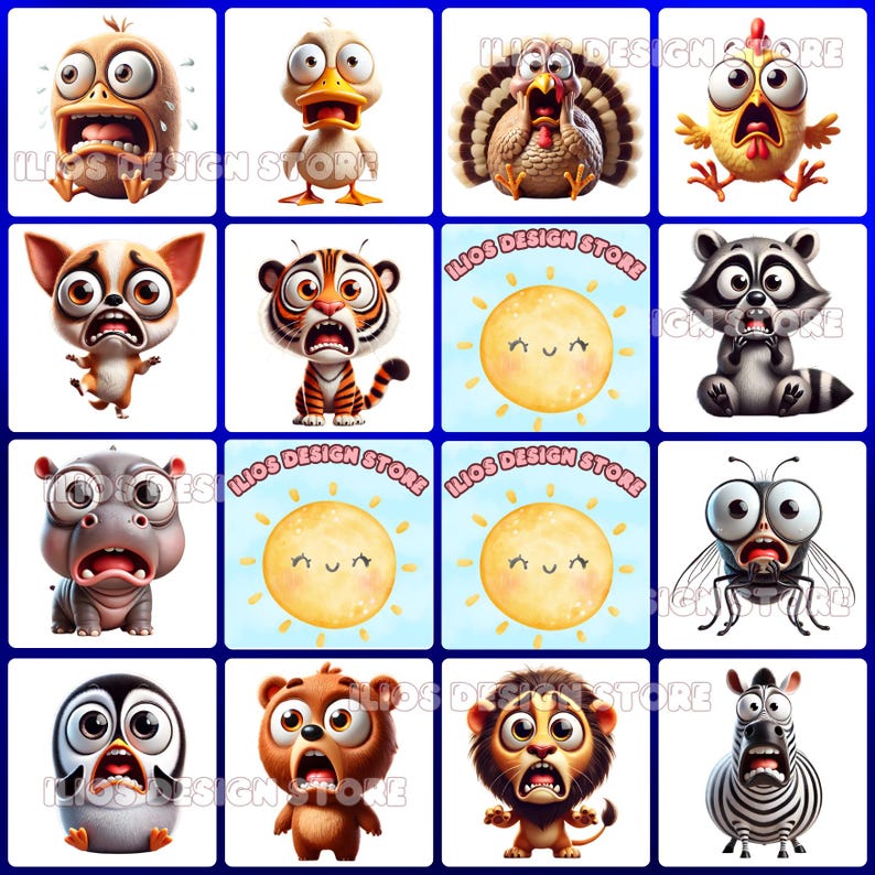 Funny and Scared Animals Clipart – 25 PNG Cute & Hilarious Creatures ...