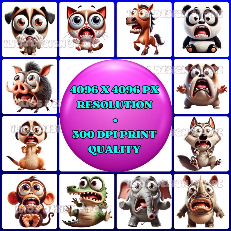Funny and Scared Animals Clipart – 25 PNG Cute & Hilarious Creatures ...