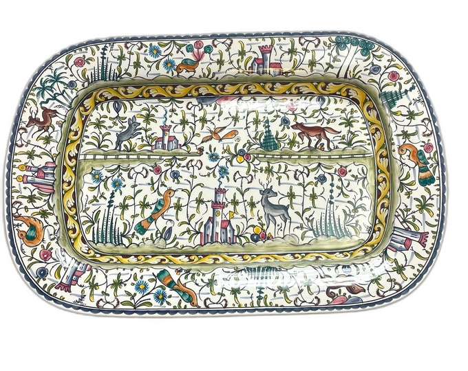 Williams Sonoma Hand Painted Platter Large Castle Nazari Provence 23 ...