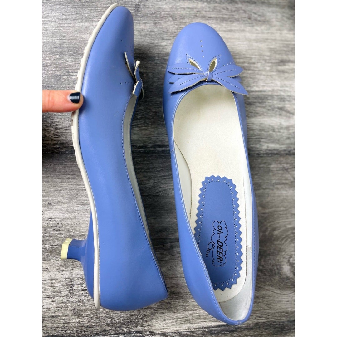 Retro Periwinkle Micro Heels Oh Deer Size 9, Vintage Style Chic Pumps ...